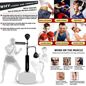 Reaction Punching Bag,Boxing Bag for Adults and Teens,Boxing Gym Equipment,360 Spinning Bar with Dual Punching Balls for Training,Stress Relief & Fitness(Base Not Included) (Black)