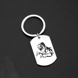 Welder Gift Welder Keychain Welder's Prayer May My Wire Be Clean Dog Tag Keychain (welder's prayer k)