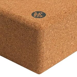 Manduka Yoga Cork Block - Yoga Prop and Accessory, Good for Travel, Comfortable Edges, Lightweight, Extra Firm Cork, 4" x 6" x 9" (10 x 15 x 22.5 cm) (Pack of 2)