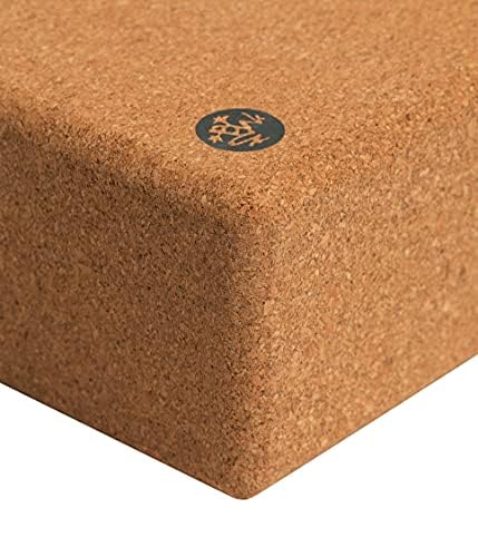 Manduka Yoga Cork Block - Yoga Prop and Accessory, Good for Travel, Comfortable Edges, Lightweight, Extra Firm Cork, 4" x 6" x 9" (10 x 15 x 22.5 cm) (Pack of 2)