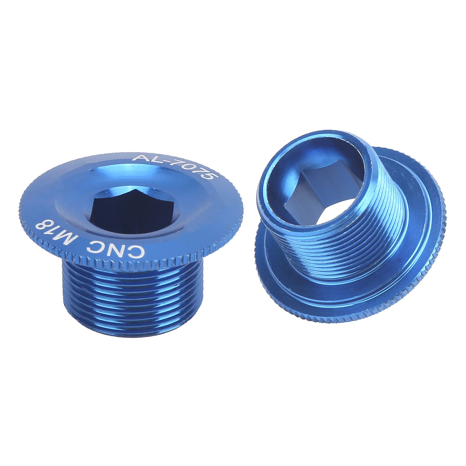 2Pcs Bicycle Crank Arm Bolts,18mm Aluminum Alloy Bicycle Cranket Crank Fixing Bolt Chainwheel Screws(M18 blue)