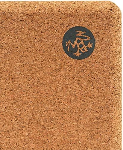 Manduka Yoga Cork Block - Yoga Prop and Accessory, Good for Travel, Comfortable Edges, Lightweight, Extra Firm Cork, 4" x 6" x 9" (10 x 15 x 22.5 cm) (Pack of 2)