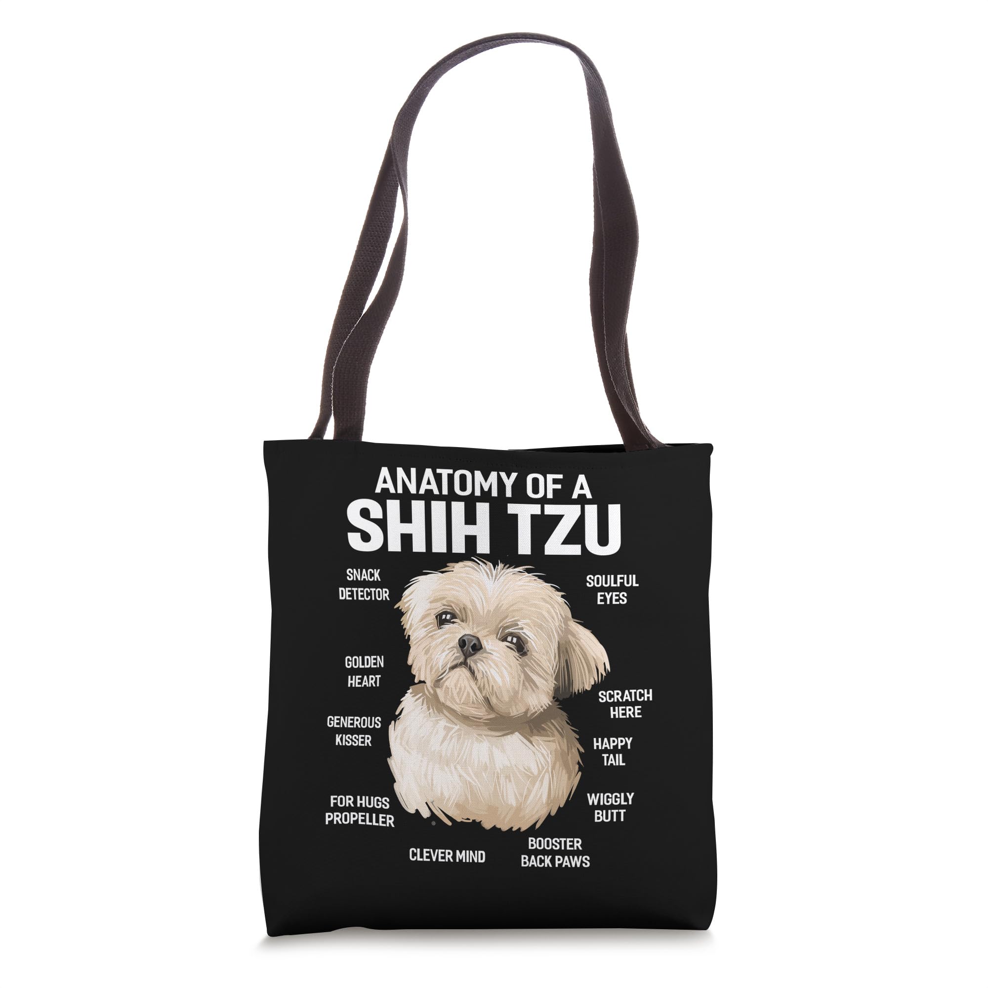 Shih Tzu Dog Anatomy Funny Dog Breed Design Tote Bag