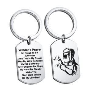 welder gift welder keychain welder's prayer may my wire be clean dog tag keychain (welder's prayer k)