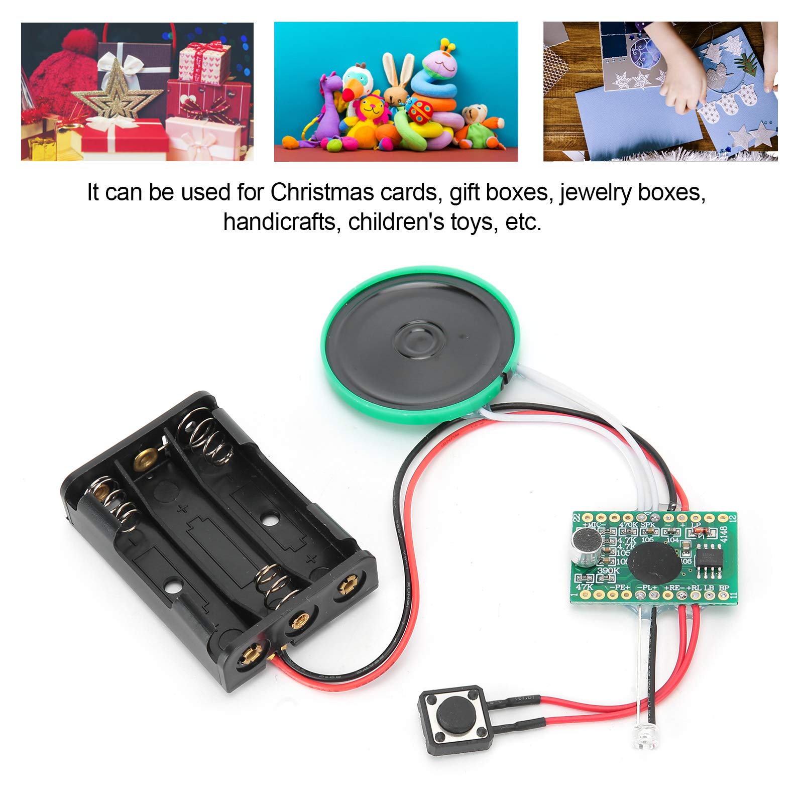 Heayzoki Voice Module,Audio Module DIY Greeting Card Chip Recordable Voice Sound 4min Record Audio Card with Light Sensor Function