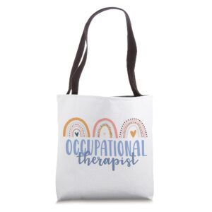 occupational therapy worker ot therapist gift boho rainbow tote bag