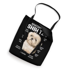 Shih Tzu Dog Anatomy Funny Dog Breed Design Tote Bag