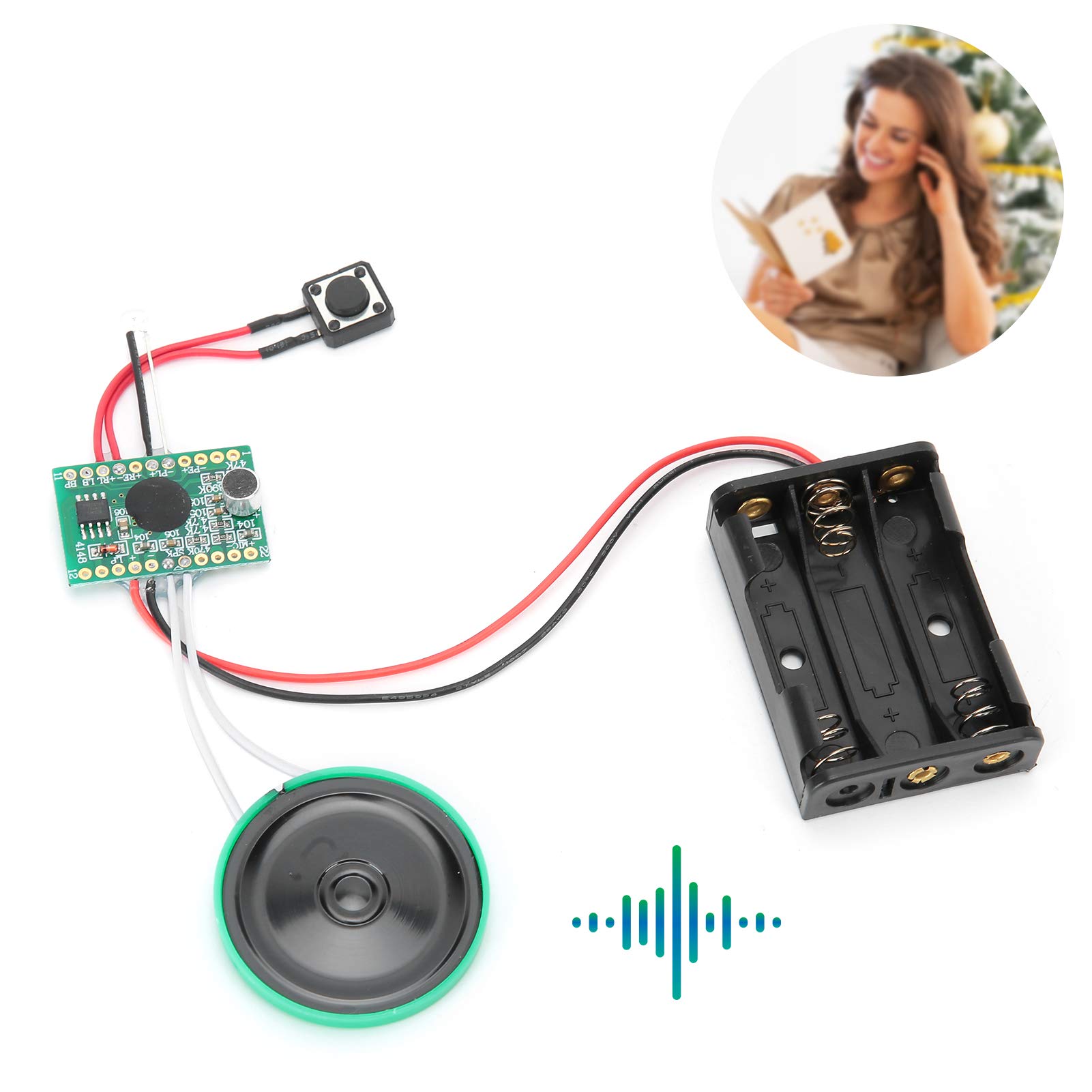 Heayzoki Voice Module,Audio Module DIY Greeting Card Chip Recordable Voice Sound 4min Record Audio Card with Light Sensor Function