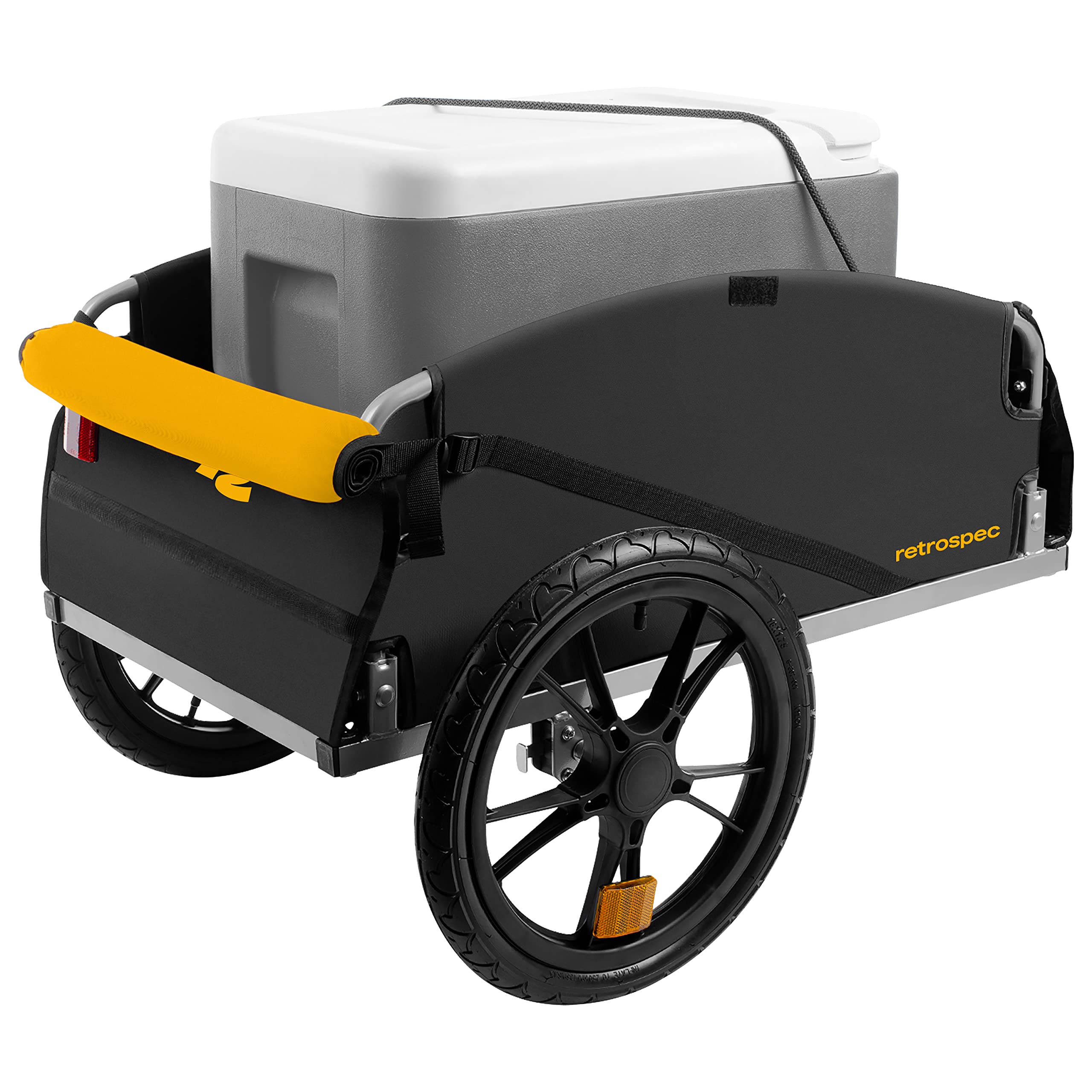 Retrospec Rover Hauler Cargo Bike Trailer | Folding Frame & Weather Resistant Fabric | Large Cargo Carrier | Fits 20” - 29” Bicycle Wheels | Sun