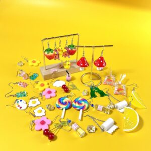 20 Pairs Weird Earrings Funny Earrings Aesthetic Indie Y2k Accessories Cool Fun Cute Funky Alt Novelty Kawaii Quirky Dangly Creative Object Crazy Drop Dangle Earrings for Women