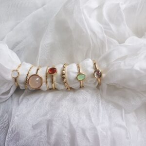 ZZ ZINFANDEL 8pcs Gold Gem Knuckle Ring Set for Women Vintage Stackable Finger Rings Set