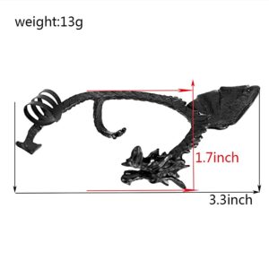 Gothic Punk Temptation Metal Dragon Bite Ear Cuff Clip Earring Retro Animal Non-Piercing Wrap Clip Earring Fashion Jewelry for Women Gift 1PC (black)