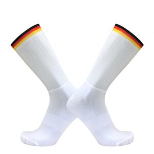 hhsw cycling socks for men anti-slip silicone summer aero white line cycling sports running socks-striped_black_and_yellow_one_size_(35-46)