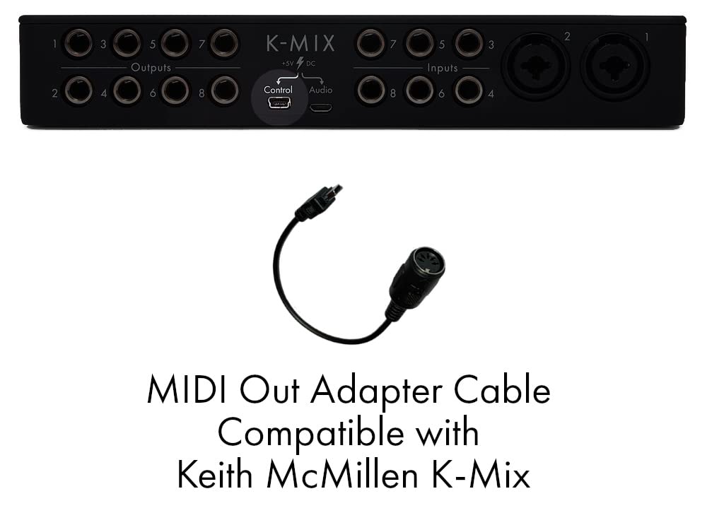 Keith McMillen Instruments USB Mini to 5-Pin DIN MIDI Out Adapter Cable | for KMI Products Only