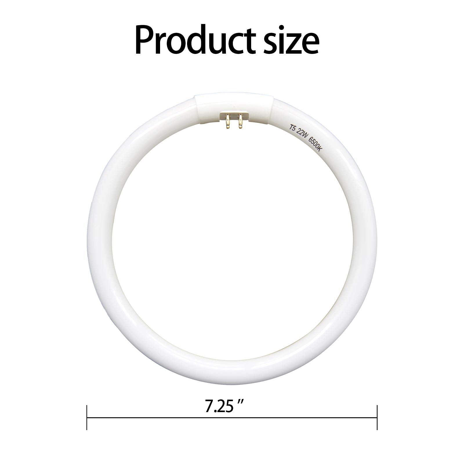 7.25 inch T5 22W Circular Bulb Light Replacement for Floxite, Zadro, Rialto Makeup Magnifying Vanity Mirror, FC22 Surround Fluorescent Lamp 6500K Daylight