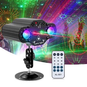 party lights dj disco lights,stage laser light projector 2 rgb led multiple patterns sound activated flash strobe lighting with remote control for parties christmas karaoke wedding home decoration