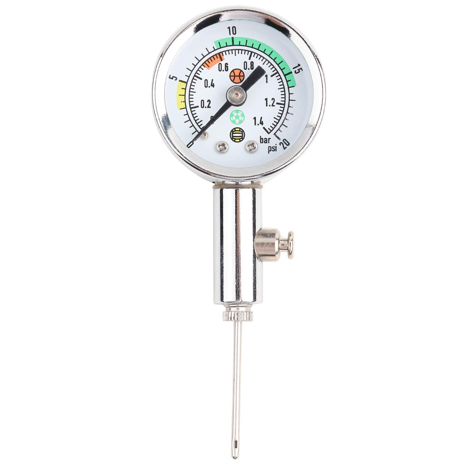 Leftwei Portable Metal Ball Pressure Gauge,Air Pressure Gauge Lightweight and Rugged Rustproof Air Gauge for Basketball Soccer, Volleyball