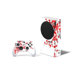 compatible with x1 series s skin by zoomhitskins, ruby sakura red white anime cherry blossom, durable, bubble-free, goo-free, made in usa