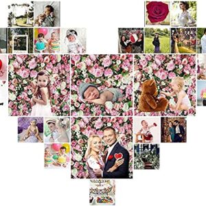 Art Studio 9x6FT Flower Photo Background Pink Rose Photography Backdrop for Pictures Newborn Bridal Shower Birthday Party Banner Decor Supplies Vinyl Photo Studio Props