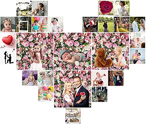 Art Studio 9x6FT Flower Photo Background Pink Rose Photography Backdrop for Pictures Newborn Bridal Shower Birthday Party Banner Decor Supplies Vinyl Photo Studio Props