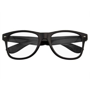 Art+Social 20 Black Nerd Glasses w/Clear Lenses - Non-Prescription, Unisex - Graduation Party, Back to School, Halloween, Cosplay, Fancy Dress or Everyday