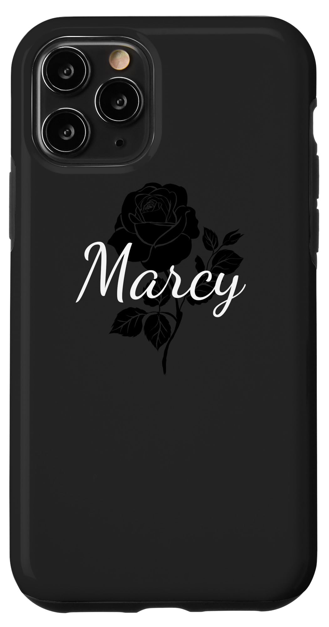 iPhone 11 Pro Marcy - Custom Black Rose Phone Cover Gray Personalized Case