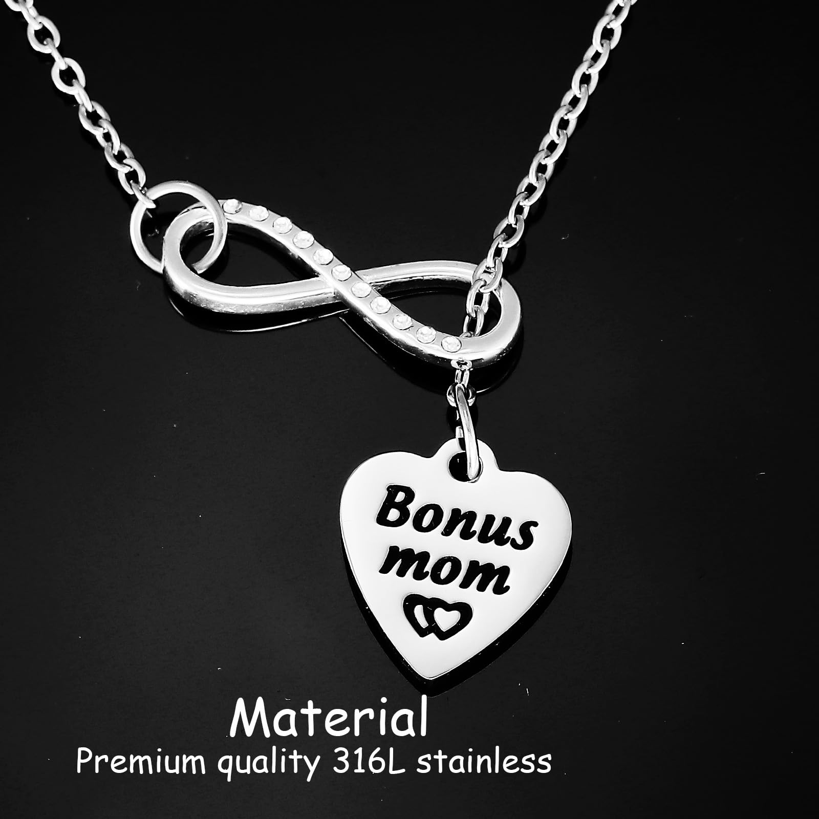 Kivosliviz Bonus Mom Necklace Gifts for Women Step Mom Mother in Law Stuff Ornament from Daughter-in-law Jewelry Stepmom Necklace