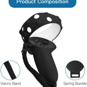 CHENGNAN Full Grip Cover Compatible for Oculus Quest 2 Touch Controller Handle Knuckle Silicone Straps Protective Sleeve Anti-Throw