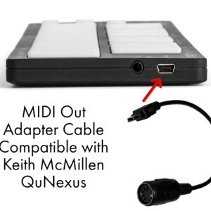 Keith McMillen Instruments USB Mini to 5-Pin DIN MIDI Out Adapter Cable | for KMI Products Only