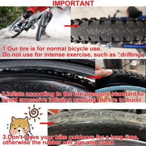 CATAZER Bike Tire 22 Inch Tires Folding Bicycle Replacement Tires Road Bicycle MTB Bike Tires 22X1.75 (22X1.75)