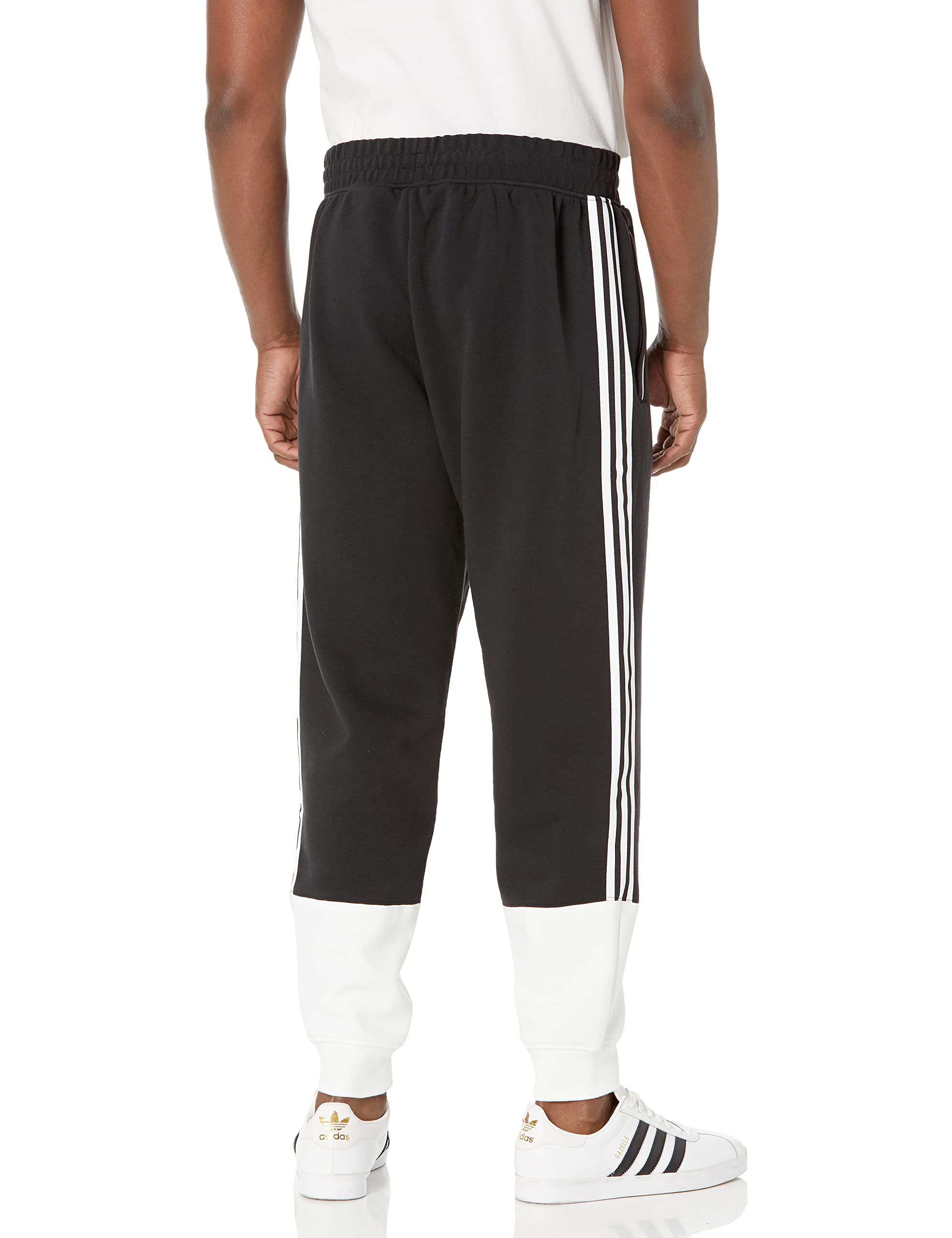 adidas Originals Men's Fleece Superstar Track Pants, Black/White, Large