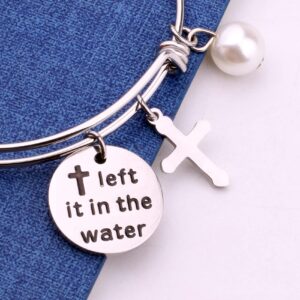 Left it in the Water Adult Baptism Gift Christian Religious Bracelet Jewelry Confirmation Gift(Bracelet) Silver