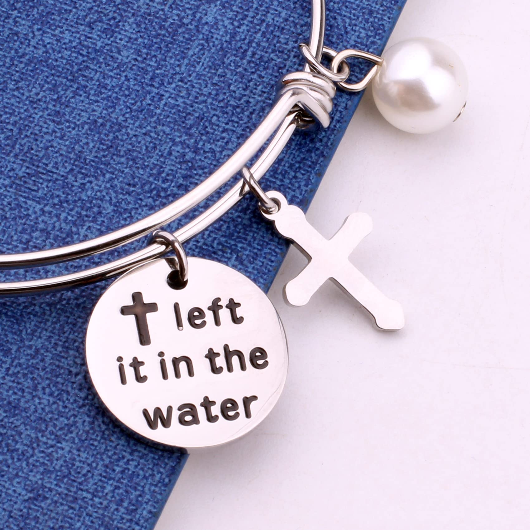 Left it in the Water Adult Baptism Gift Christian Religious Bracelet Jewelry Confirmation Gift(Bracelet) Silver