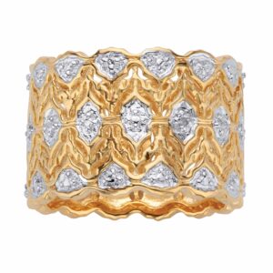 palmbeach yellow gold-plated genuine diamond accent scalloped ring sizes 6-10 size 6