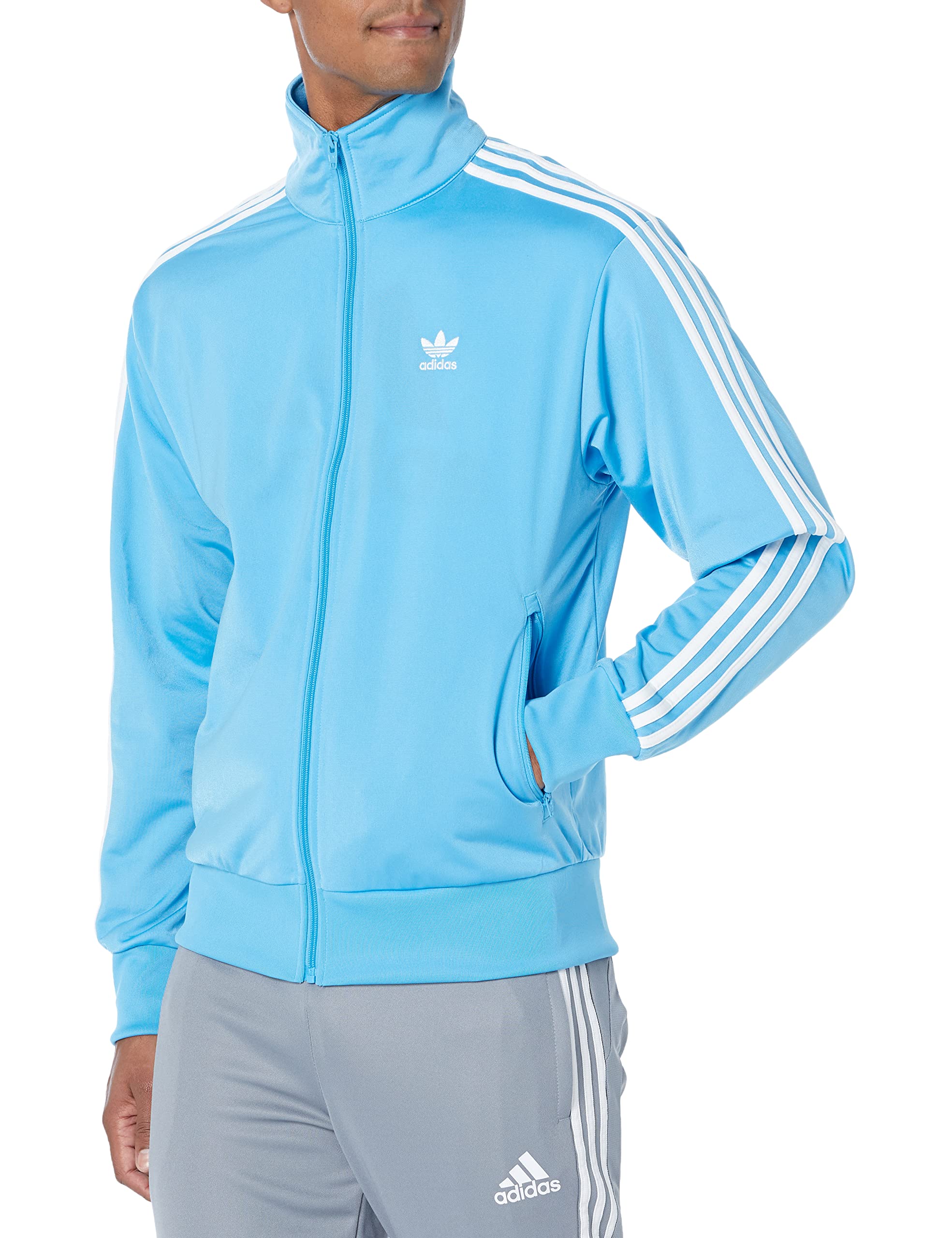 adidas Originals Men's Adicolor Classics Firebird Track Jacket, Sky Rush, Large