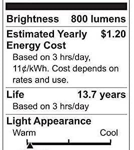 8 Pack GE LED 60W = 10W Soft White 60 Watt Equivalent A19 2700K Light Bulb