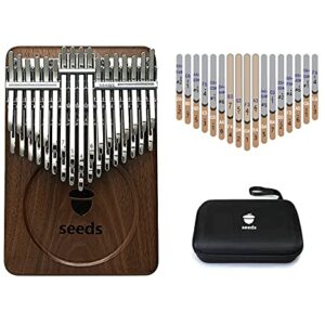 Seeds Pisces 34 Key Chromatic Kalimba C-Tuned | Double Layer Flat Board Thumb Piano Instrument | Music Kalimba Gifts Idea