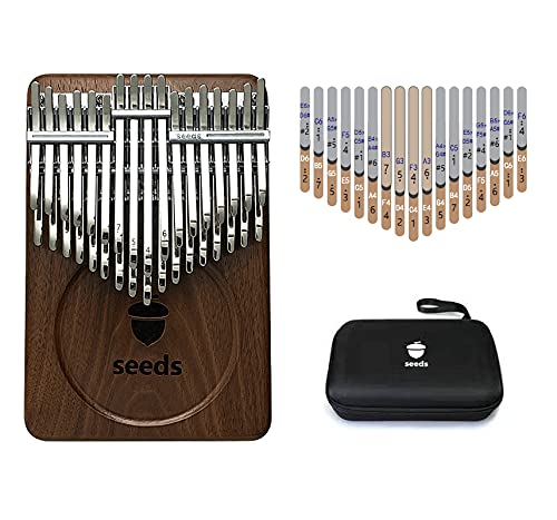 Seeds Pisces 34 Key Chromatic Kalimba C-Tuned | Double Layer Flat Board Thumb Piano Instrument | Music Kalimba Gifts Idea