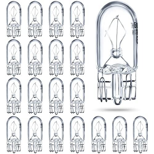 Honoson 1/4 Wedge Base 12V 5W Bulb Clear Krypton Light Bulb for Landscape, RV and Cabinet Lighting (20 Pieces)