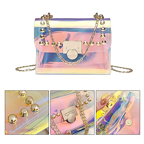 Buddy 2 in 1 Handbag Women Transparent Tote Shoulder Bag Jelly Crossbody Bag Chain Purse