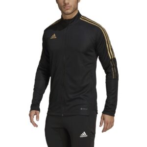 adidas men's tiro track jacket, black/gold, xx-large