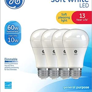 8 Pack GE LED 60W = 10W Soft White 60 Watt Equivalent A19 2700K Light Bulb