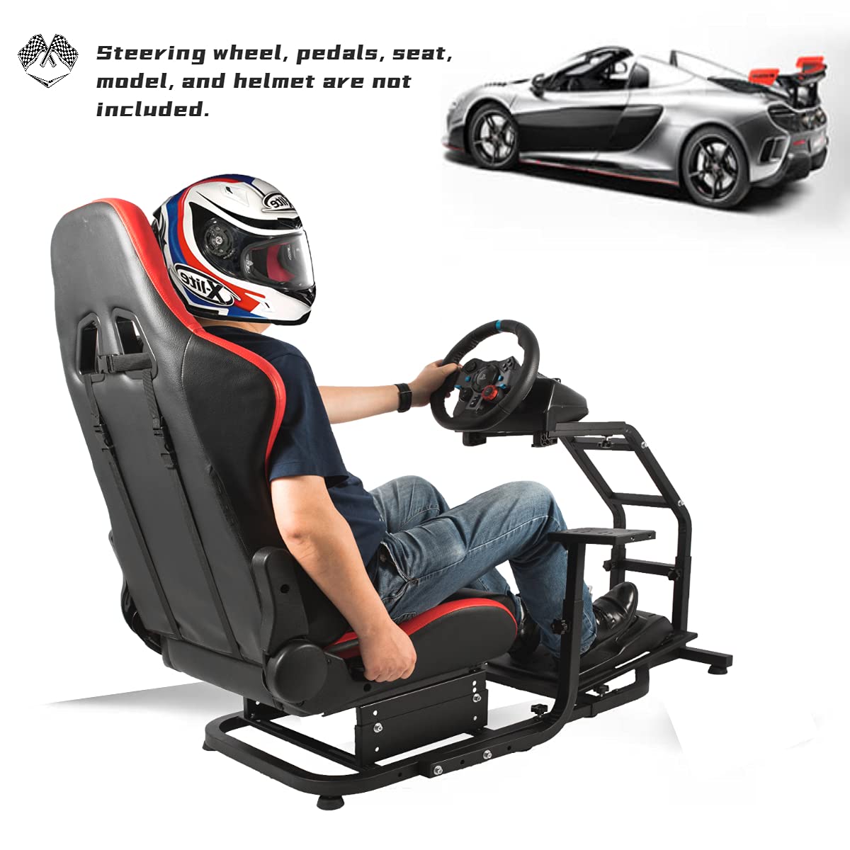 Marada G29 Compact Racing Simulator Stand Tilt-Adjustable Fits for G29 G920 G923 T300RS T150,Cozier Sim Steering Wheel Stand,Wheel, Pedals & Seat Not Included