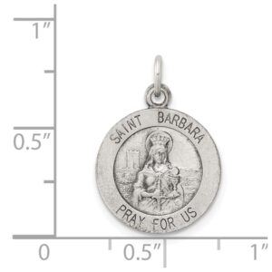 Sterling Silver Antiqued Saint Barbara Medal QQC3583