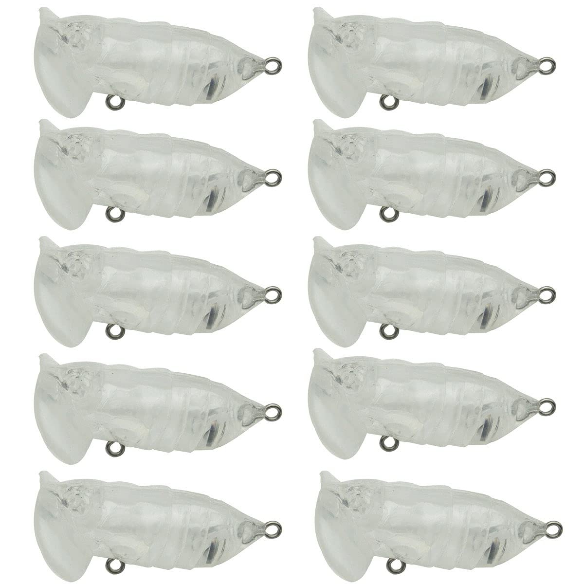 10PCS Unpainted Lure Blanks 2.8g 4.2cm with 3mm Free Fishing Eye Crankbait Simulation Blank Body Clear Hard Baits Trout Salmon Minnow Lure Popper Lures Topwater Freshwater 3mm 8061