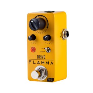 flamma fc07 overdrive pedal vintage overdrive effect warm/hot modes, mini analog overdrive guitar pedal electric guitar effects pedal, true bypass