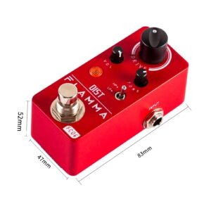 FLAMMA FC06 Distortion Guitar Pedal Electric Guitar Effects with 2 Modes HP/LP, Mini Analog Guitar Pedal, True Bypass