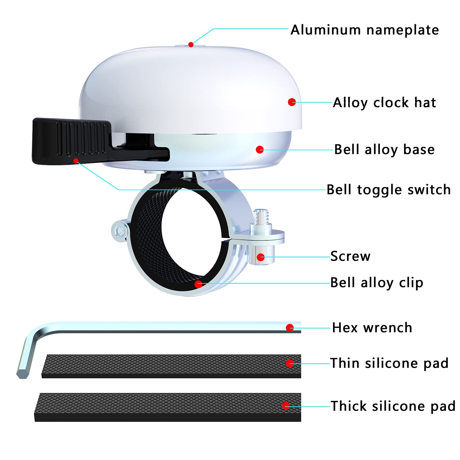 Greallthy Bike Bell Classic Bike Bells for Adults Kids, Bicycle Bell for Handlebars Adult, Loud Sound Beach Cruiser Mountain Bike Bell Accessories.