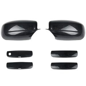 sportuli carbon fiber side mirror caps + door handle covers replace for 2011-2021 2022 2023 2024 dodge charger