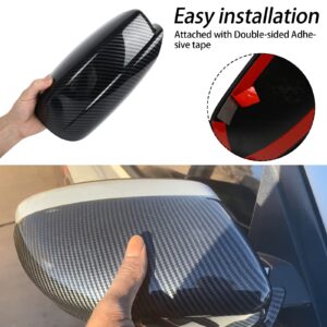 sportuli Carbon Fiber Side Mirror Caps + Door Handle Covers Replace for 2011-2021 2022 2023 2024 Dodge Charger